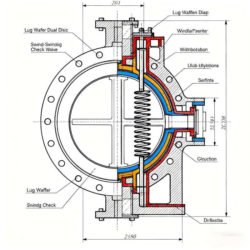 Lug Wafer Dual-Disc Swing Check Valve - Vcore Valve